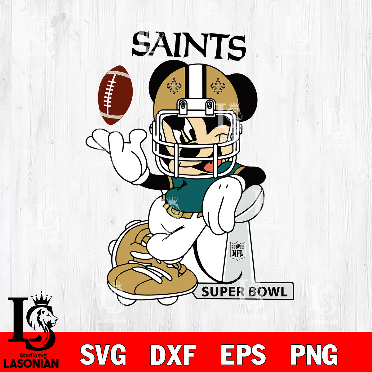 New Orleans Saints Mickey Mouse And Friends svg, NFL svg eps dxf png f ...