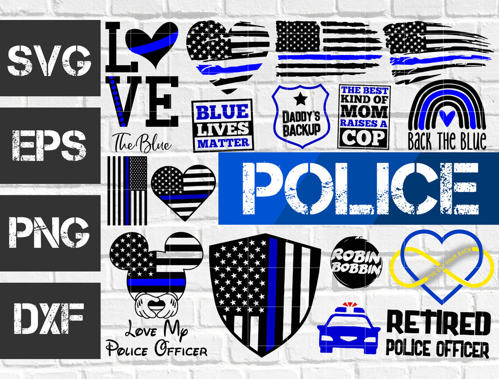 11 bundle Police vector random new svg eps dxf png file – lasoniansvg