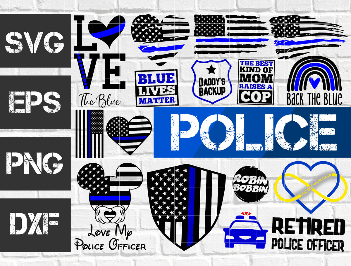 11 bundle Police vector random new svg eps dxf png file – lasoniansvg