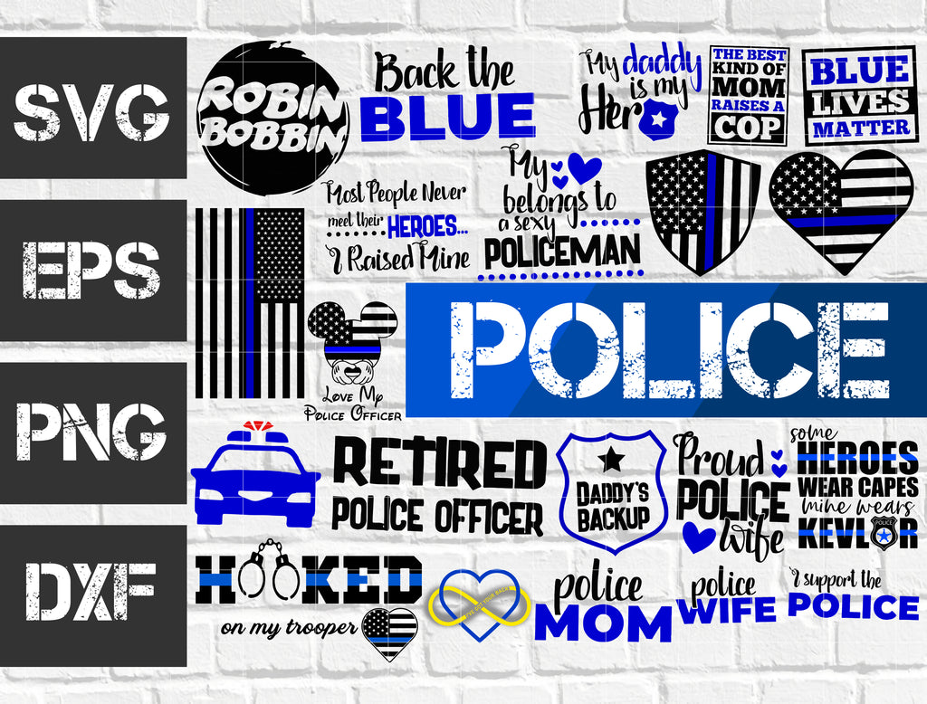 1 bundle Police vector random new svg eps dxf png file – lasoniansvg