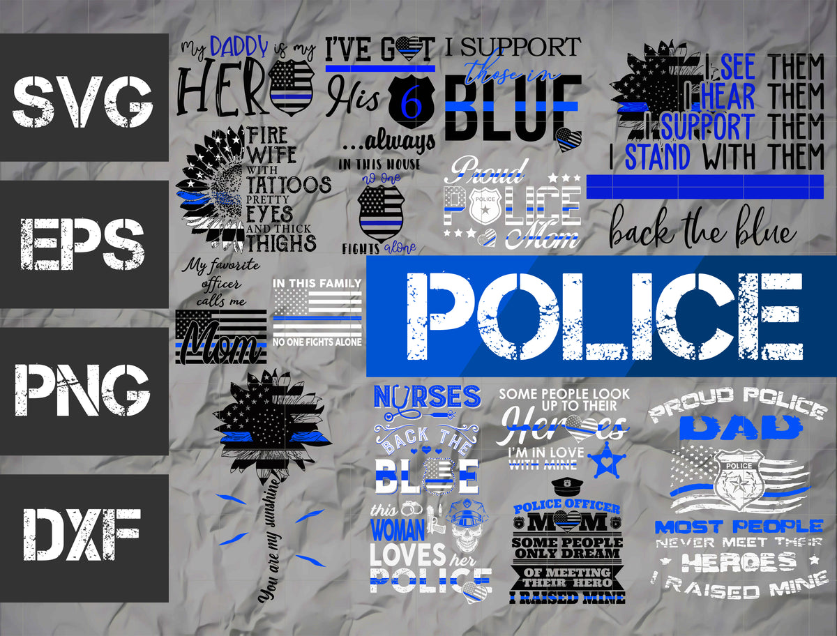 37 bundle Police vector random new svg eps dxf png file – lasoniansvg