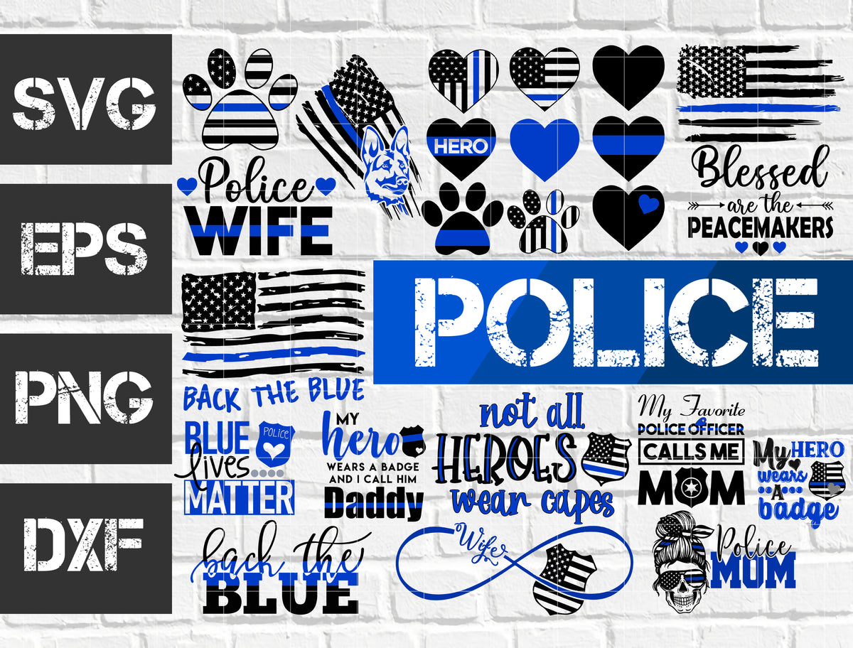 4 bundle Police vector random new svg eps dxf png file – lasoniansvg