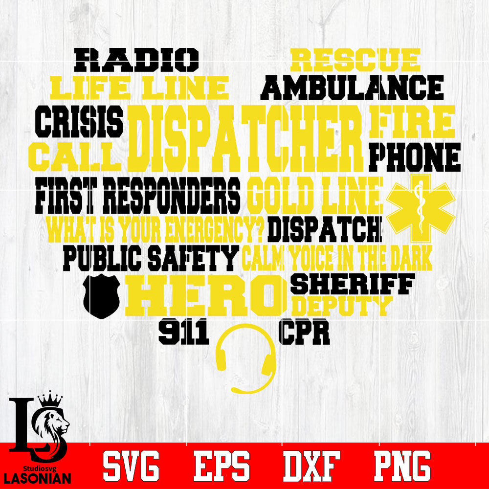 911 Dispatcher Subway Heart svg dxf eps png file – lasoniansvg