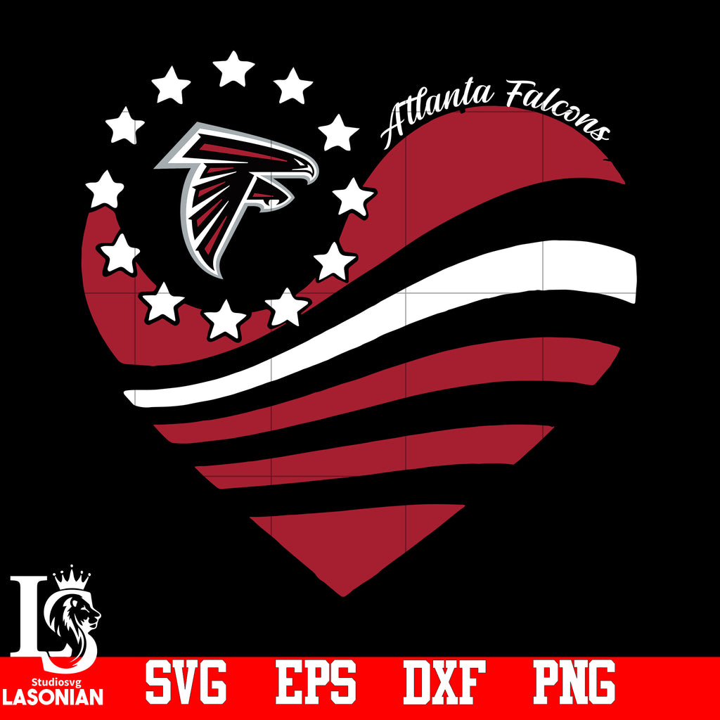 Atlanta Falcons Heart, Atlanta Falcons Love svg,eps,dxf,png file ...