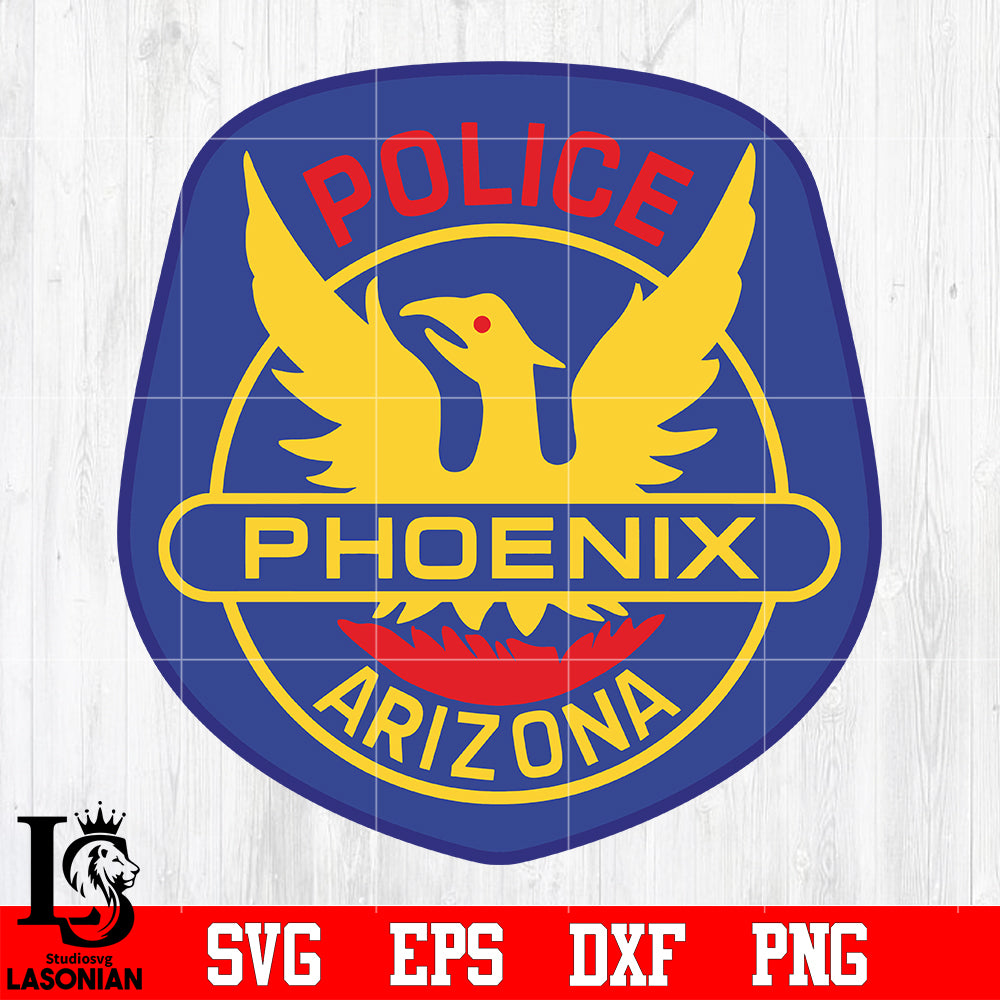 Phoenix Police Badge svg eps dxf png file – lasoniansvg