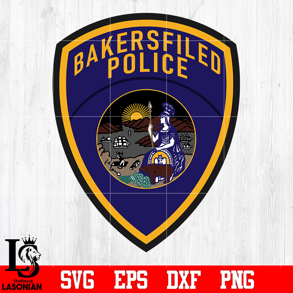 Police Bakersfield Badge svg eps dxf png file – lasoniansvg