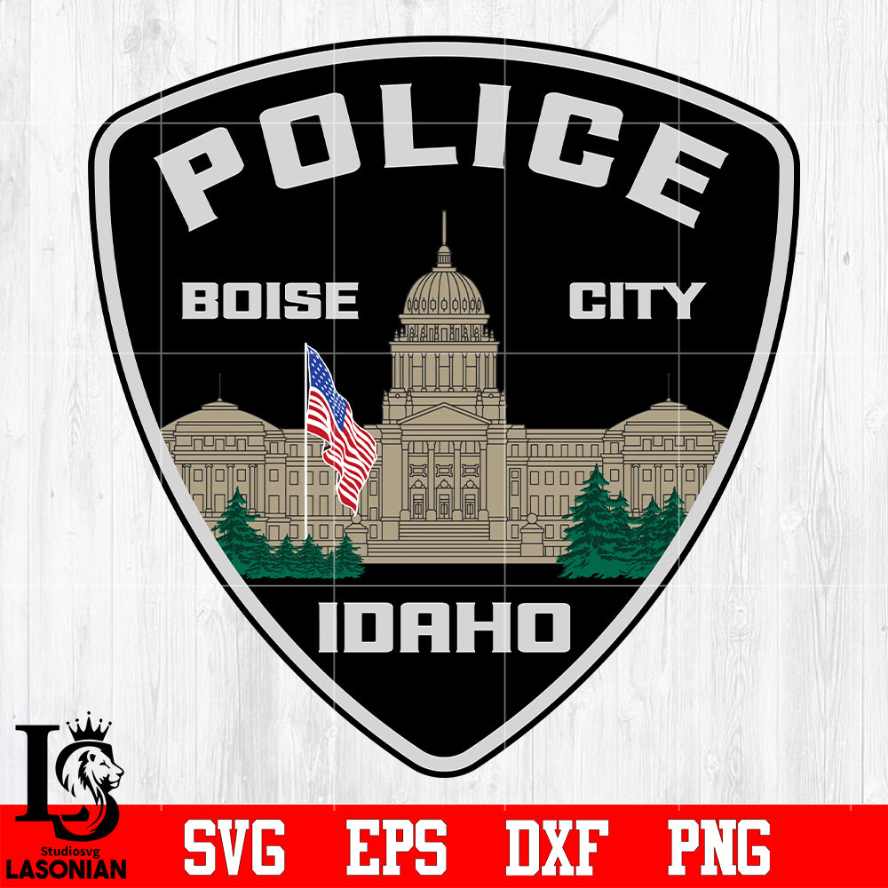 Police Boise City Idaho Badge svg eps dxf png file – lasoniansvg