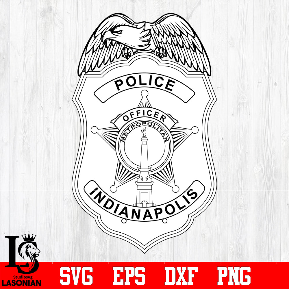 Police Metropolitan Indianapolis Badge svg eps dxf png file – lasoniansvg