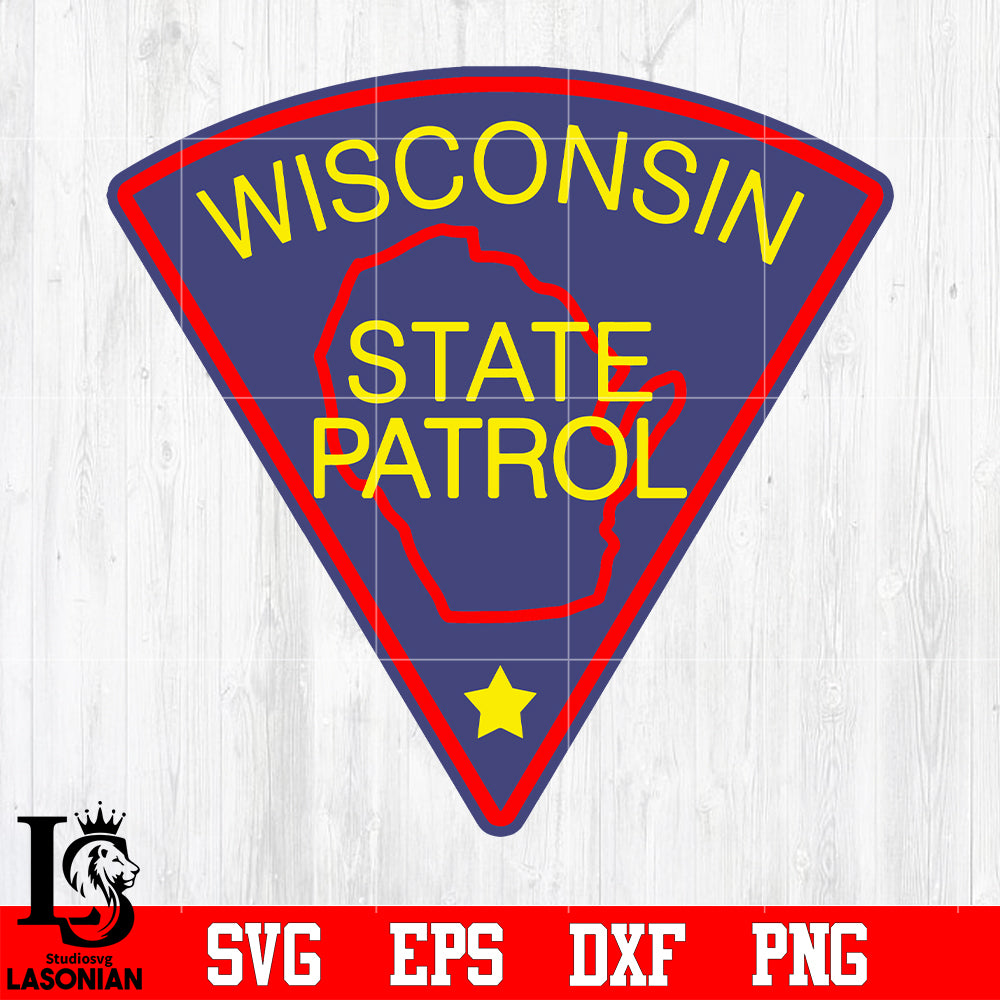 Police Wisconsin state patrol Badge svg eps dxf png file – lasoniansvg