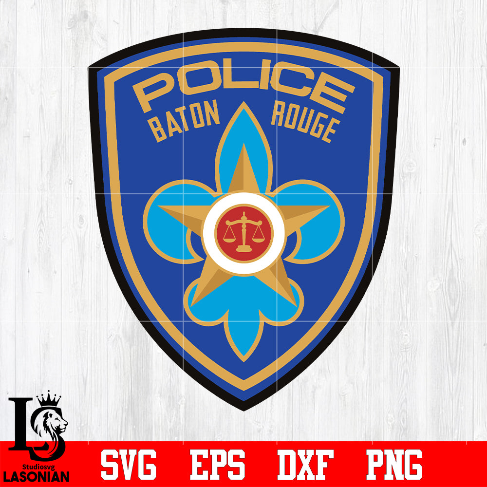 Police baton rouge Badge svg eps dxf png file – lasoniansvg