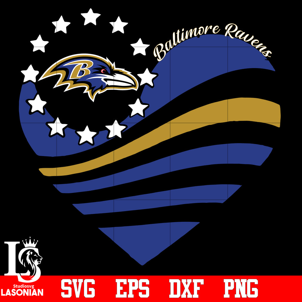 Baltimore Ravens Heart,Baltimore Ravens Love svg,eps,dxf,png file ...