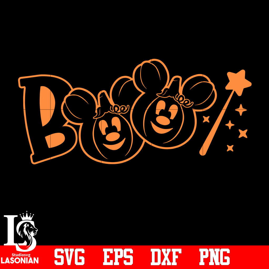 Boo, Mickey Pumpkin, Disney Halloween svg,eps,dxf,png file – lasoniansvg