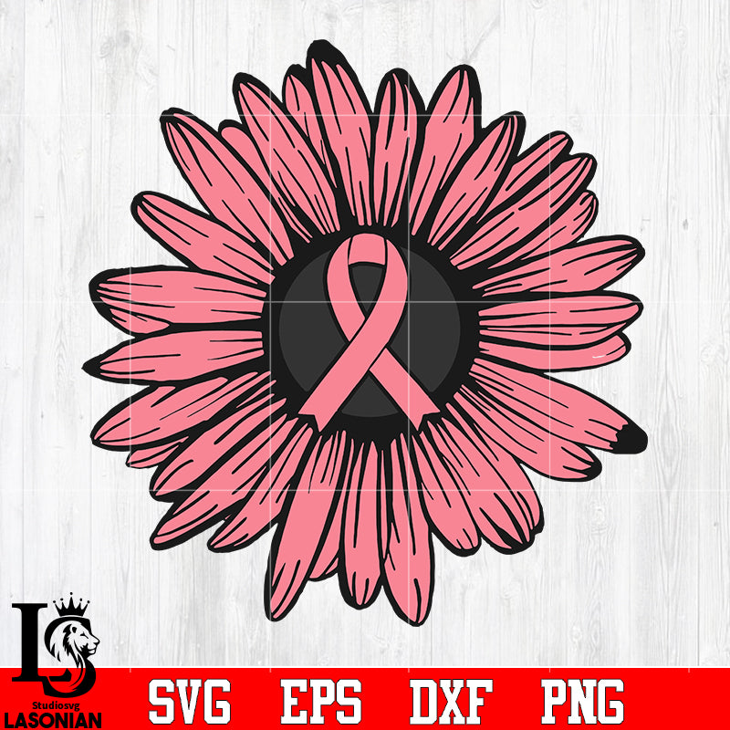 Breast cancer ribbon flower svg eps dxf png file – lasoniansvg