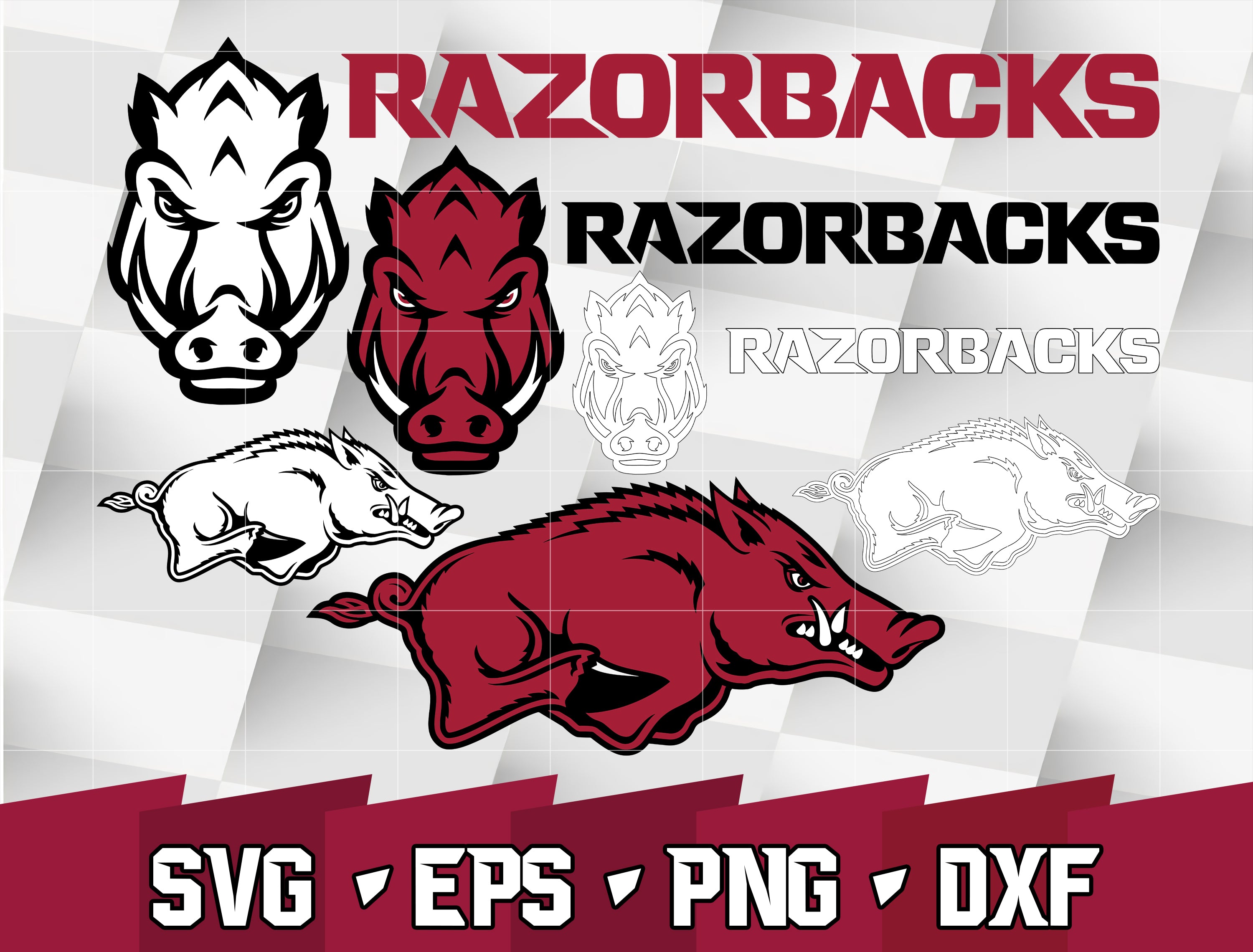 Bundle Logo Arkansas Razorbacks svg eps dxf png file – lasoniansvg