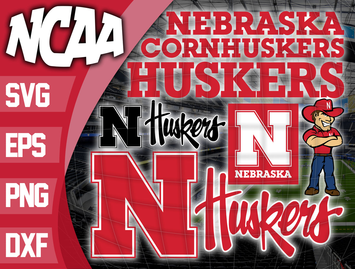 Bundle Logo Nebraska Cornhuskers svg eps dxf png file , Bundle NCAA ...
