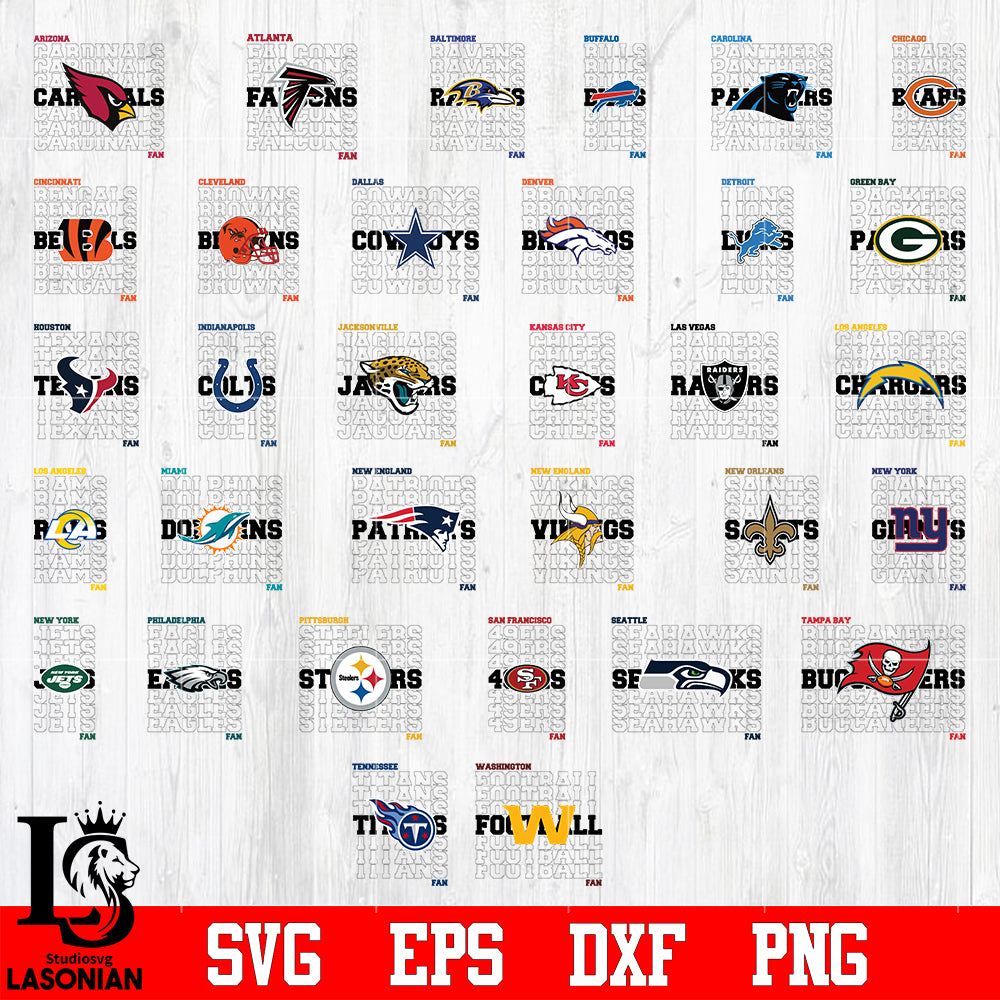 Bundle NFL Fan svg eps dxf png file – lasoniansvg