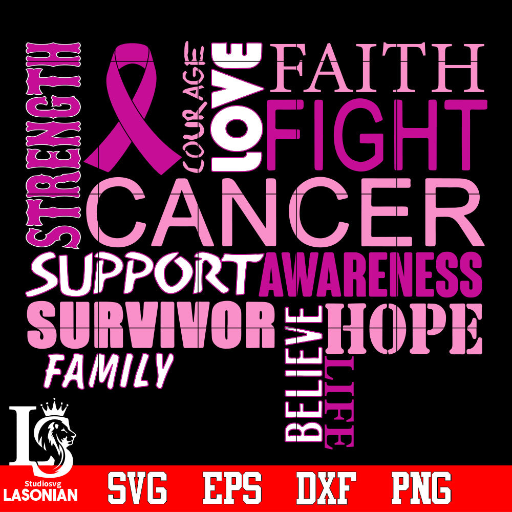Cancer support awareness survivor Svg Dxf Eps Png file – lasoniansvg