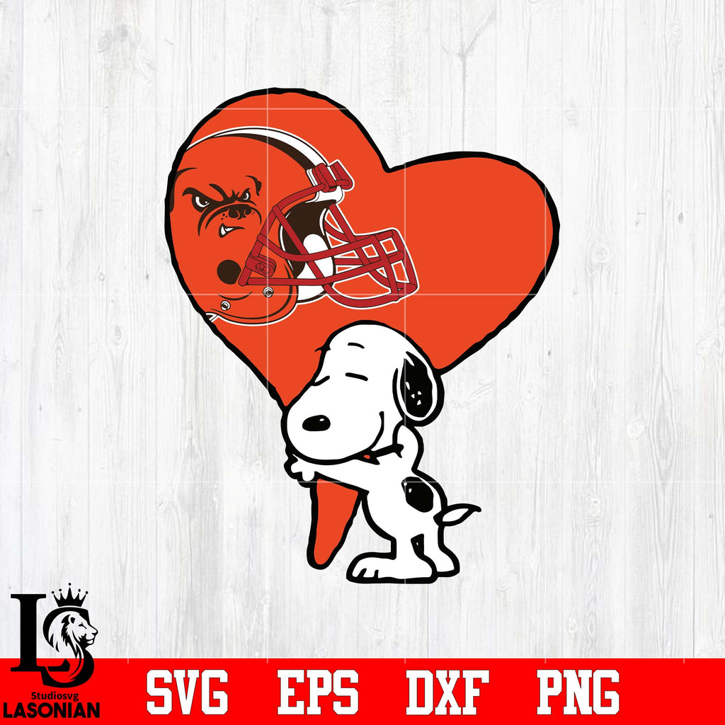 Cleveland Browns Snoopy heart svg eps dxf png file – lasoniansvg