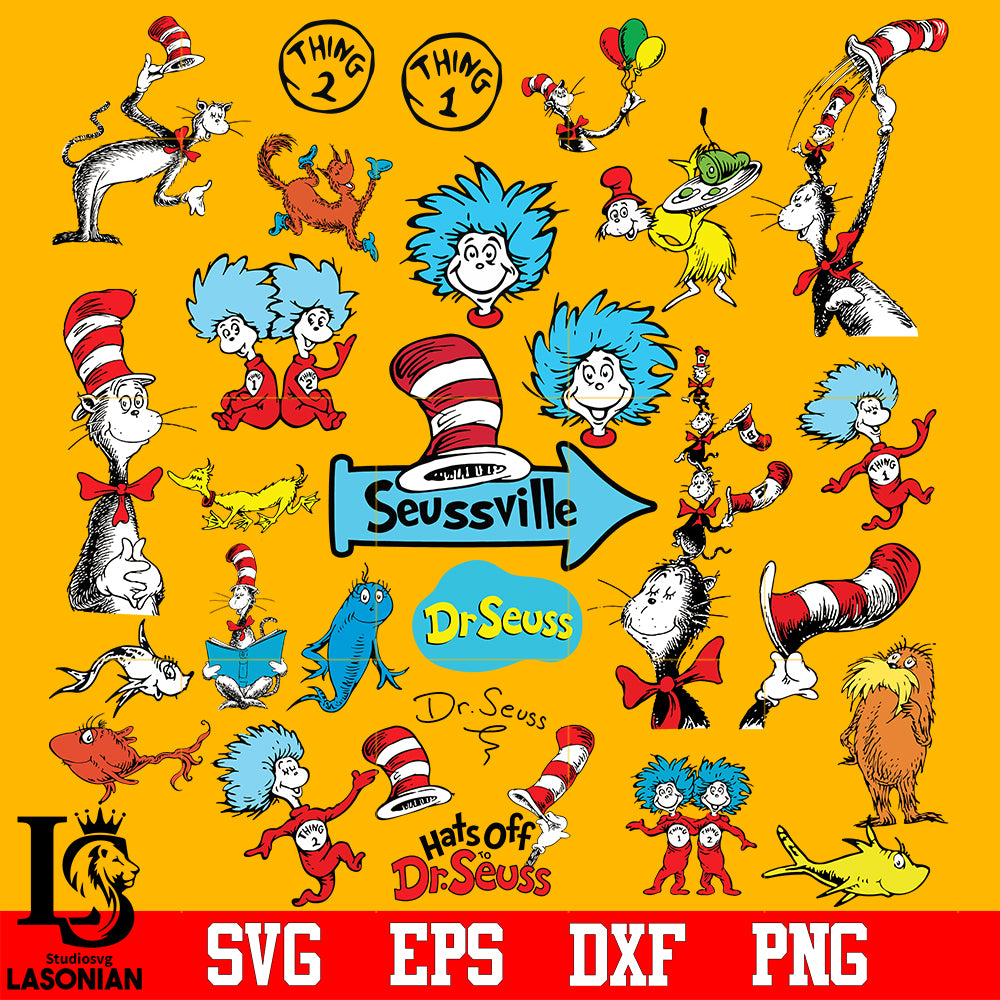 Bundle Dr Seuss svg eps dxf png file – lasoniansvg
