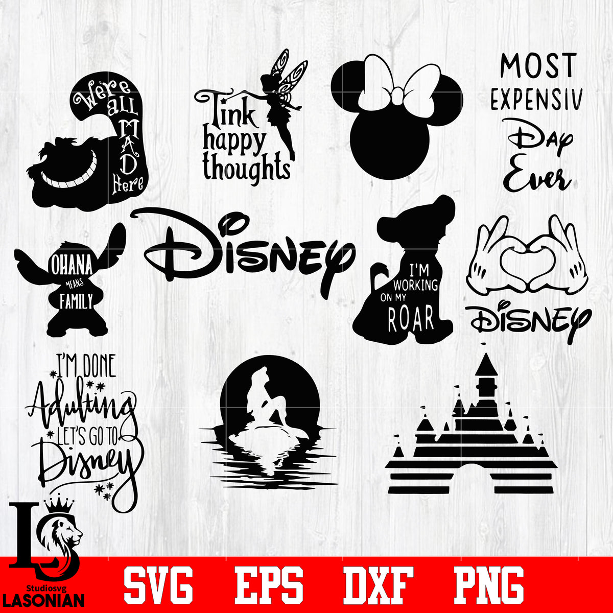 Disney Bundle, For Cricut svg,eps,dxf,png file – lasoniansvg
