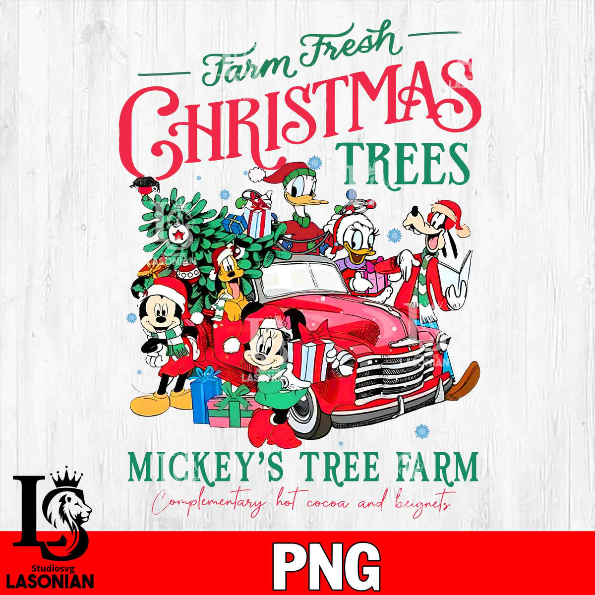 Disney Farm Fresh Mickey And Friends Christmas PNG file, Digital Downl ...