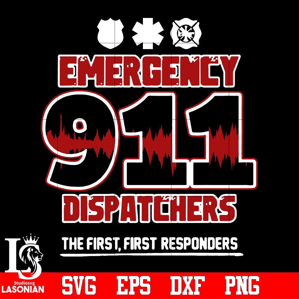 Emergency 911 dispatcher the first, first reponders svg eps dxf png fi ...