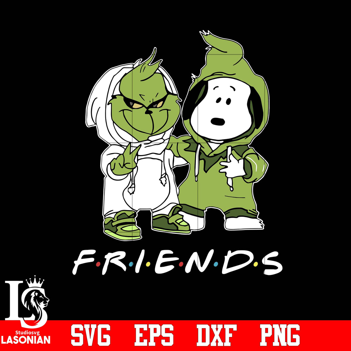 Friends, snoopy and grinch christmas – lasoniansvg