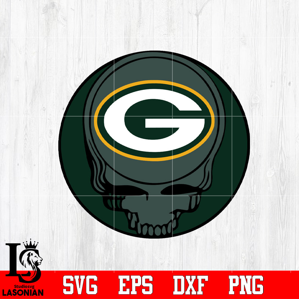 Green Bay Packers Skull Ball Svg Dxf Eps Png file Svg Dxf Eps Png file ...