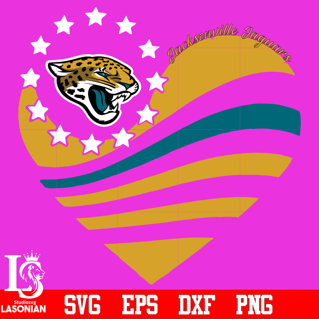 Jacksonville Jaguars Heart,Jacksonville Jaguars Love svg,eps,dxf,png f ...