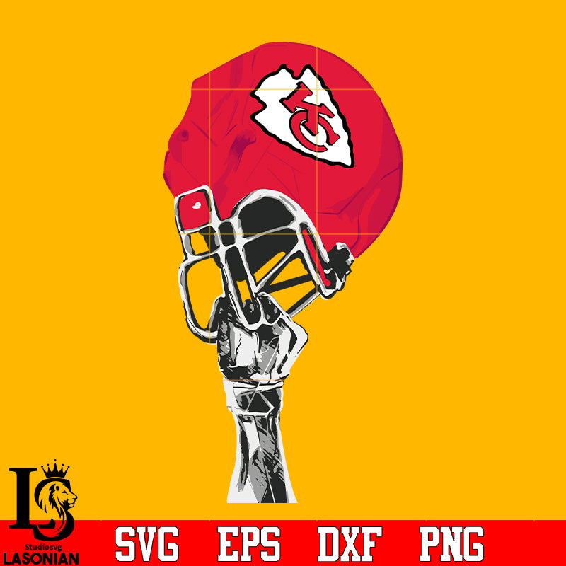 Kansas City Chiefs hand helmet svg eps dxf png file – lasoniansvg