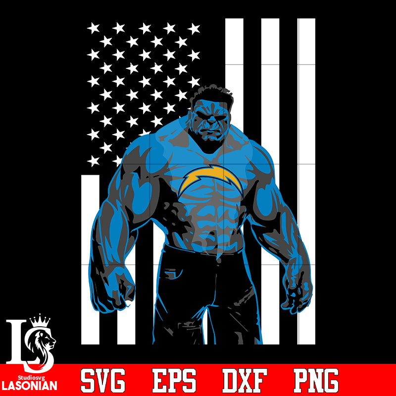 Los Angeles Chargers hulk flag svg eps dxf png file – lasoniansvg