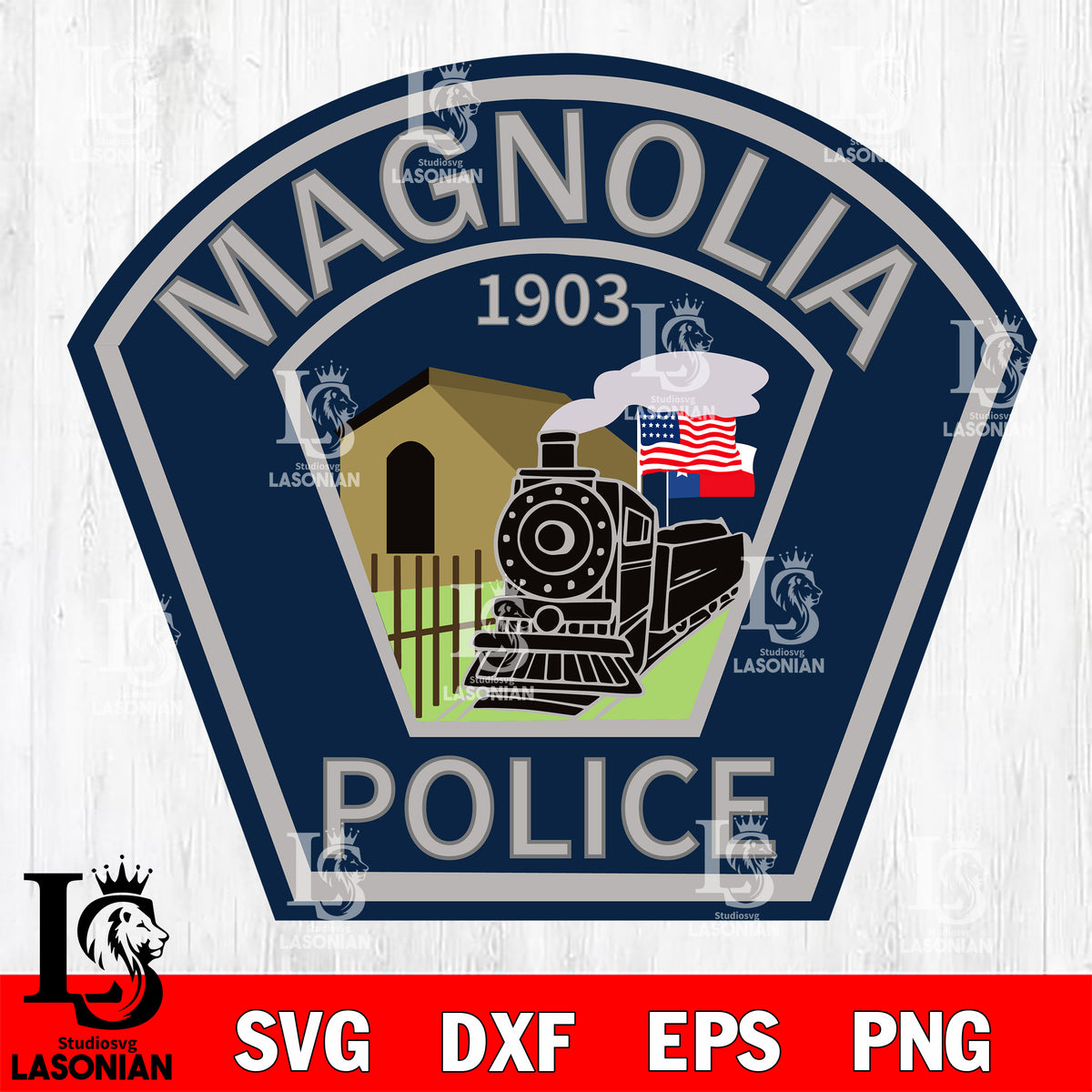 Magnolia Police Department badge svg eps dxf png file – lasoniansvg