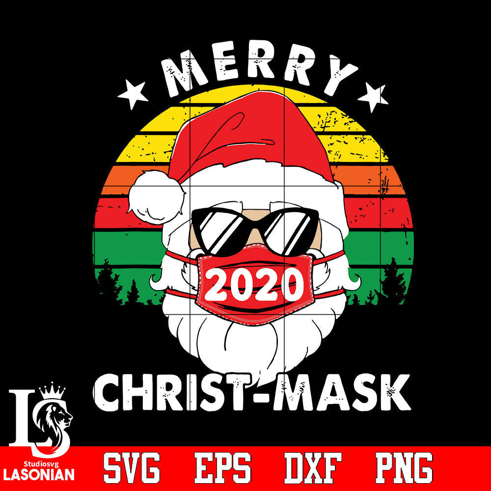 Merry ChristMask 2020, Santa Face Mask Graphics, Family Xmas svg eps d ...