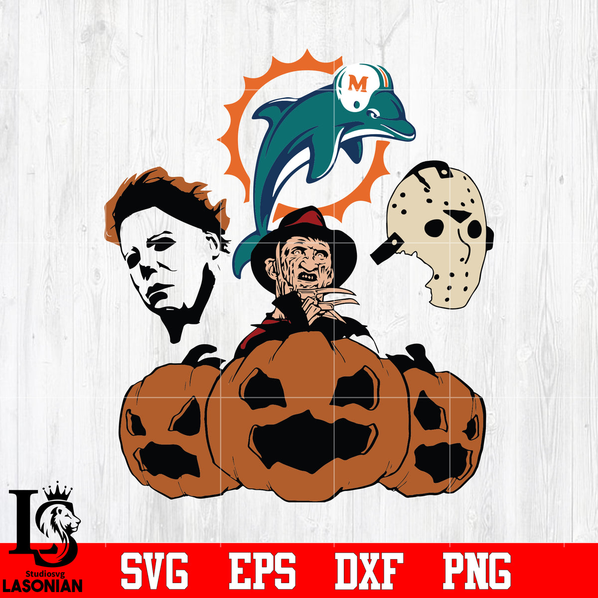 Miami Dolphins,Horror Movie,Horror film,Halloween svg eps dxf png file ...