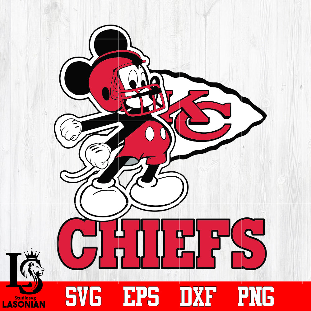 Mickey Football, Kansas City Chiefs Mickey, Kansas City Chiefs Svg Dxf ...