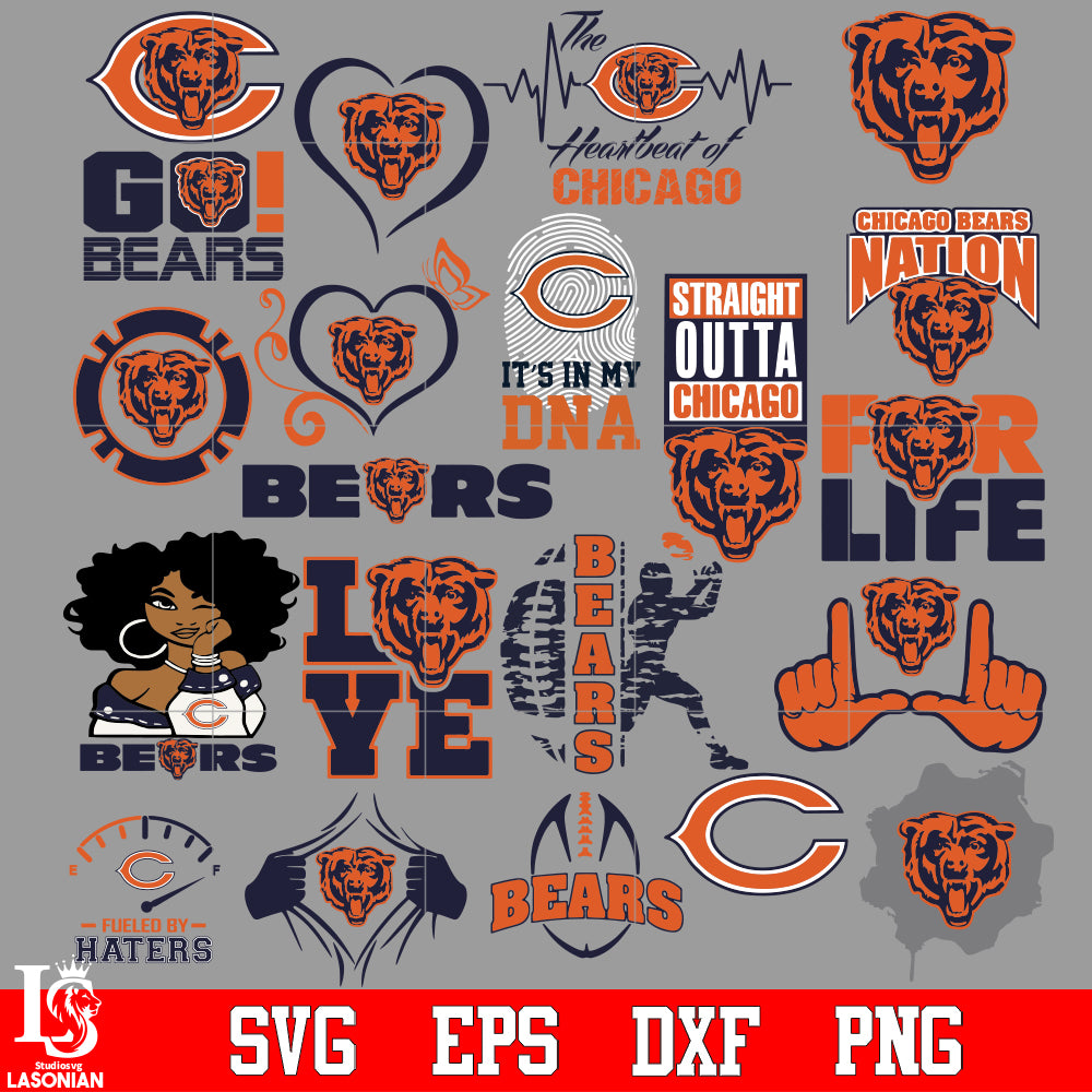 Chicago Bears Bundle, bundle Nfl, Bundle sport Digital Cut Files Svg D ...