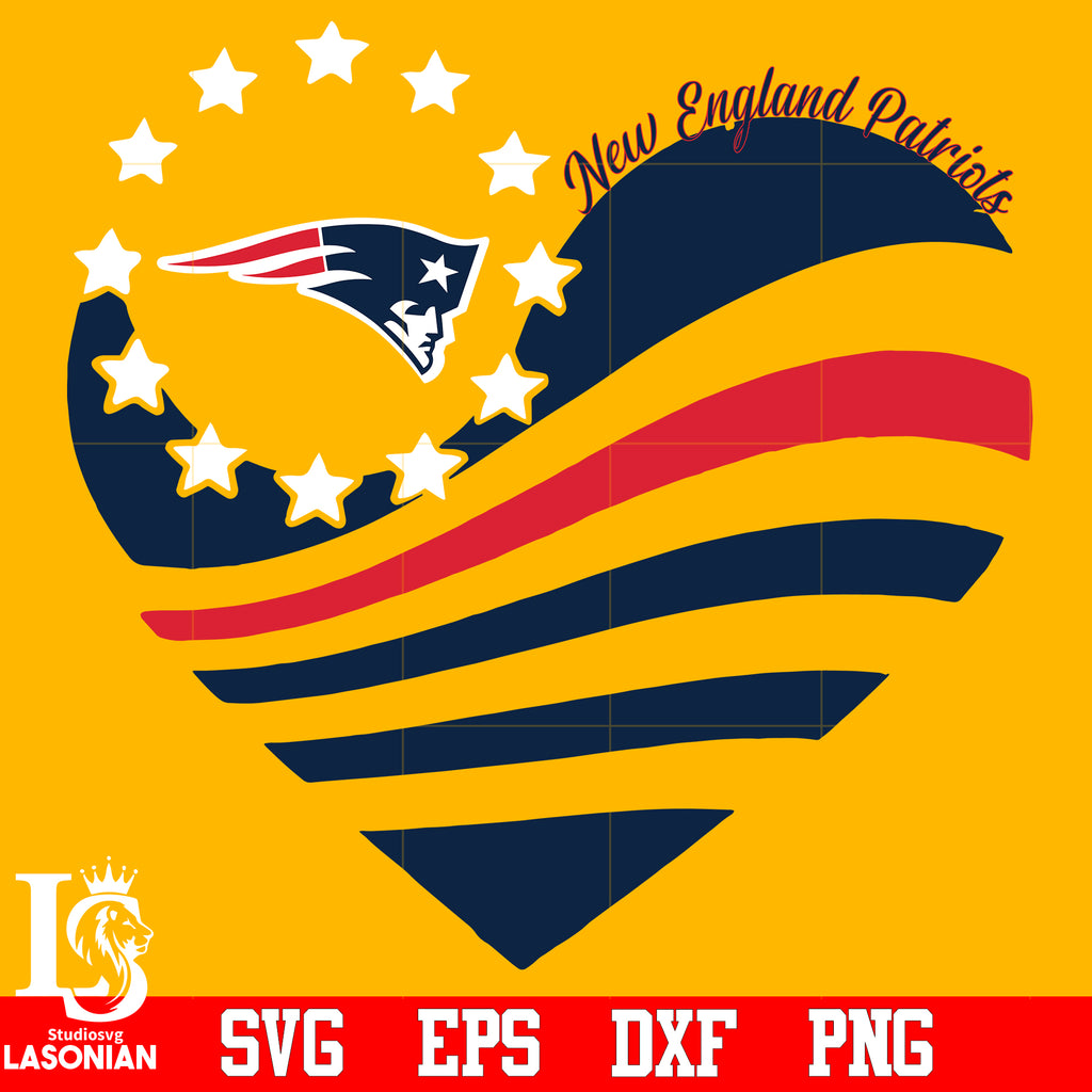 New England Patriots Heart,New England Patriots Love svg,eps,dxf,png f ...