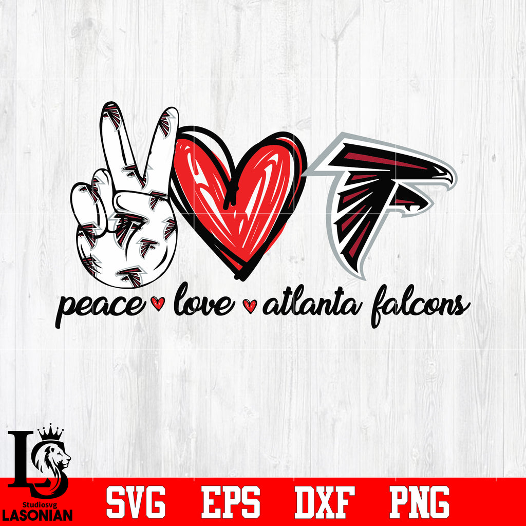 PEACE LOVE Atlanta Falcons svg eps dxf png file – lasoniansvg
