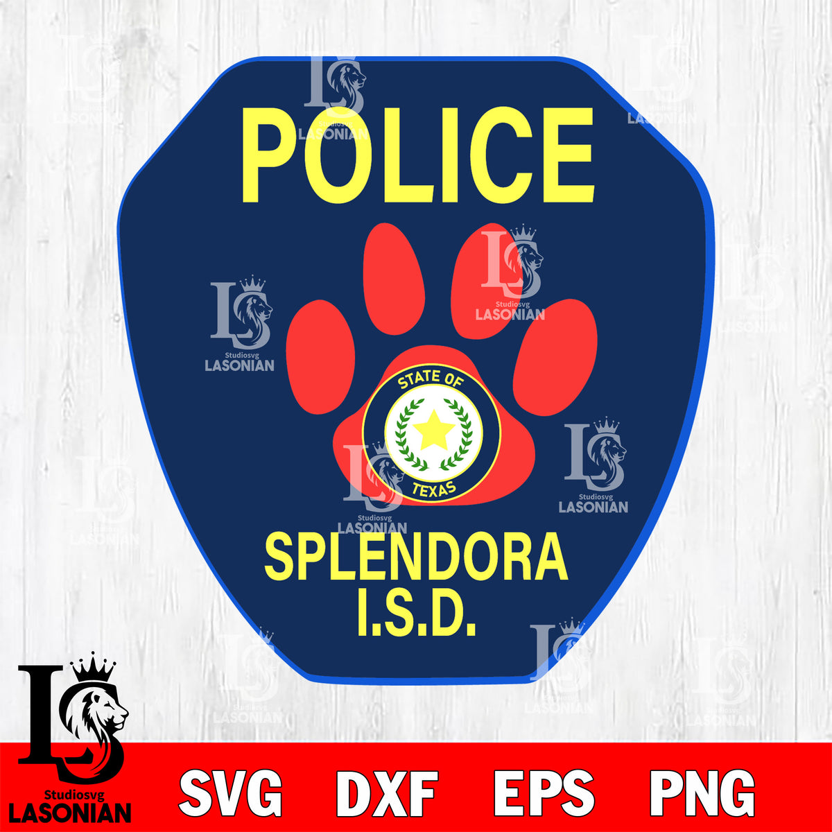 POLICE SPLENDORA ISD badge svg eps dxf png file – lasoniansvg