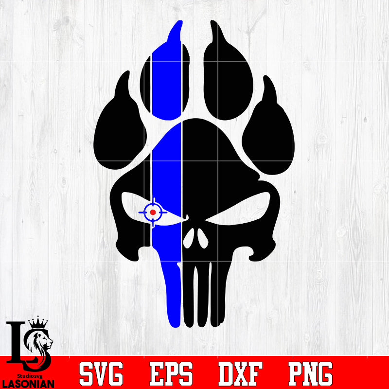 Police K-9 Thin Blue Line svg eps dxf png file – lasoniansvg