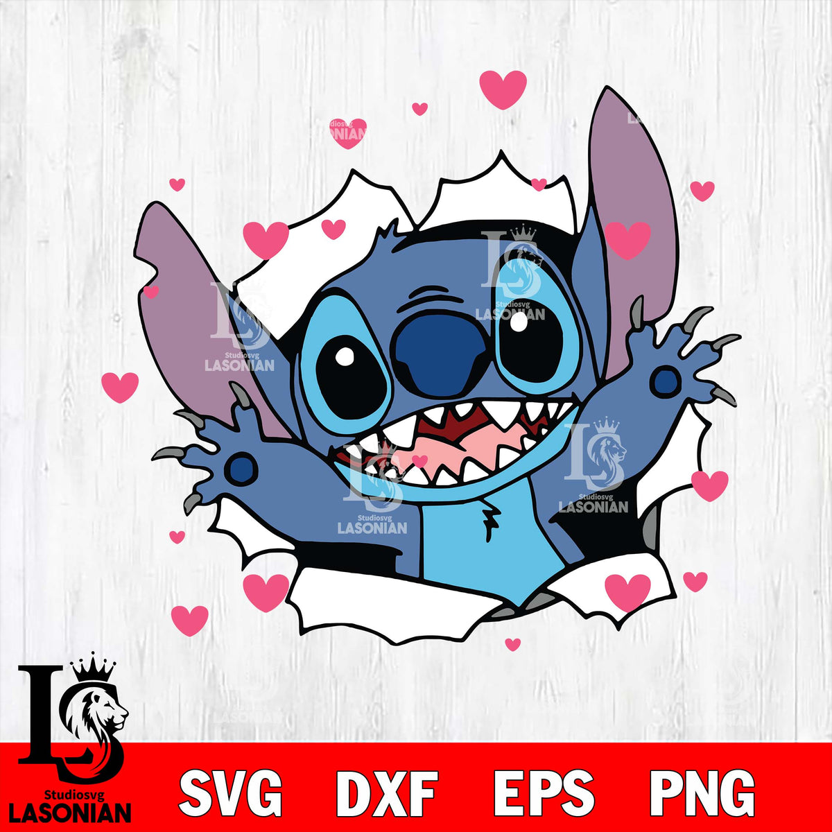 STITCH valentine's 2 svg , STITCH valentine's day svg eps dxf png file ...