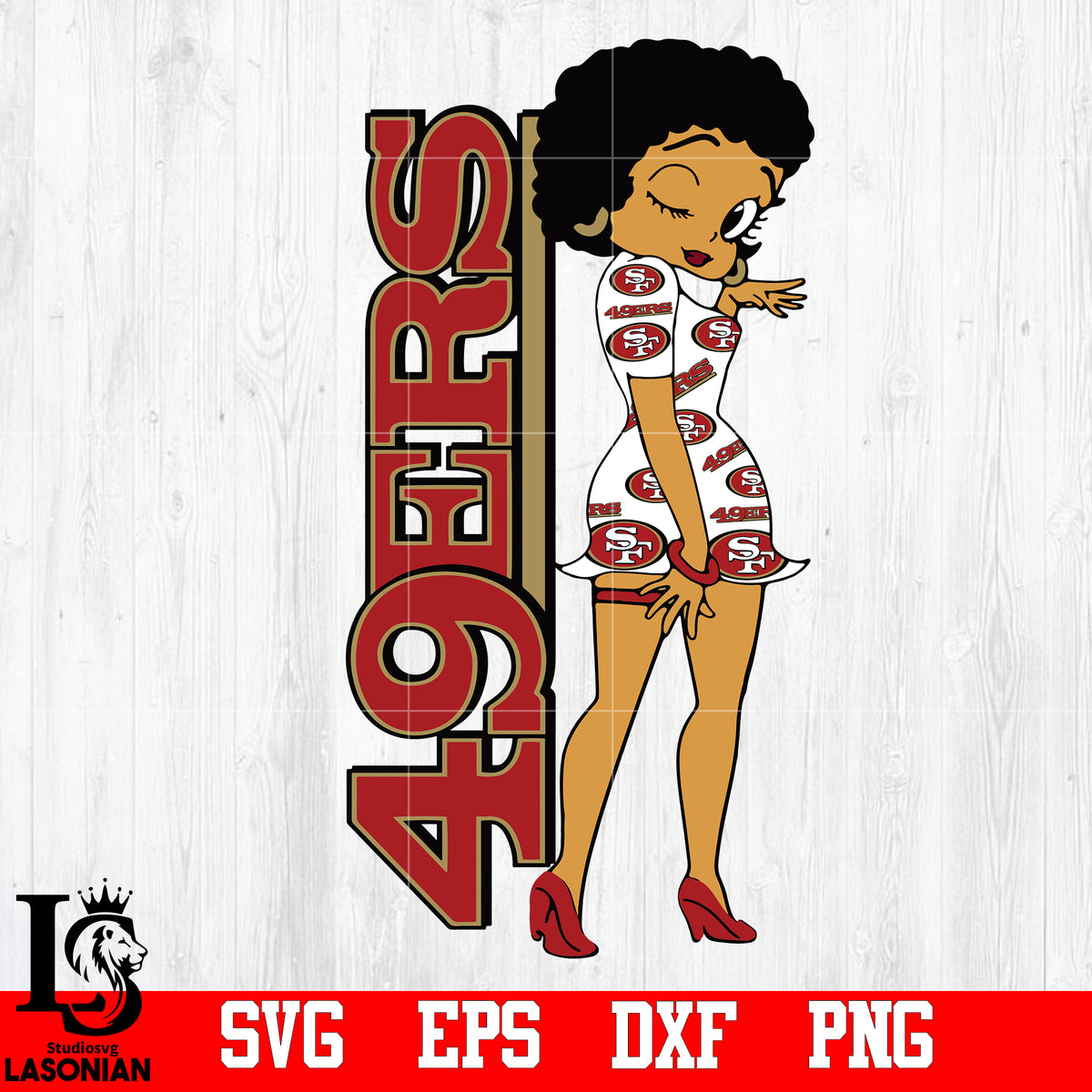 San Francisco 49ers Fashion Girl svg,eps,dxf,png file – lasoniansvg