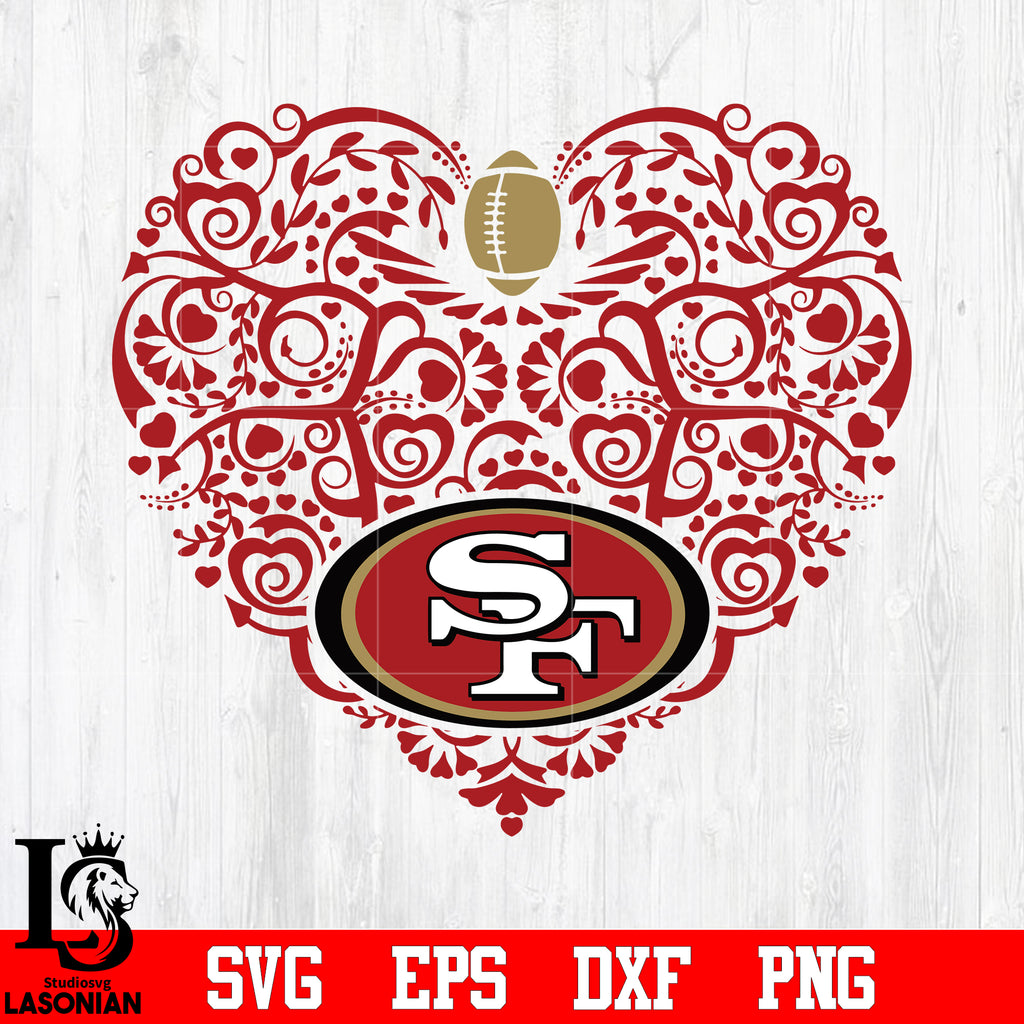 San Francisco 49ers Heart svg eps dxf png file – lasoniansvg