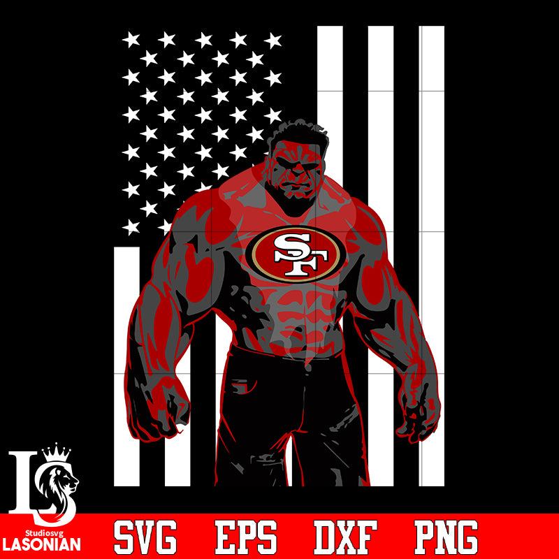 San Francisco 49ers hulk flag svg eps dxf png file – lasoniansvg
