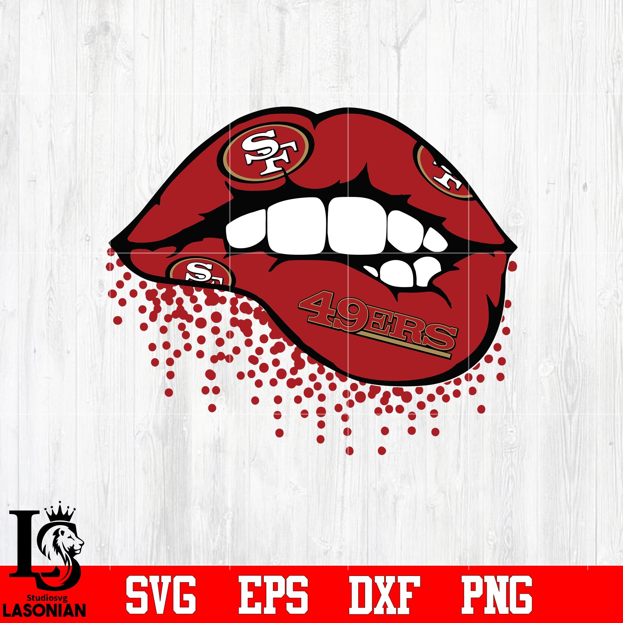 San Francisco 49ers lip svg eps dxf png file – lasoniansvg