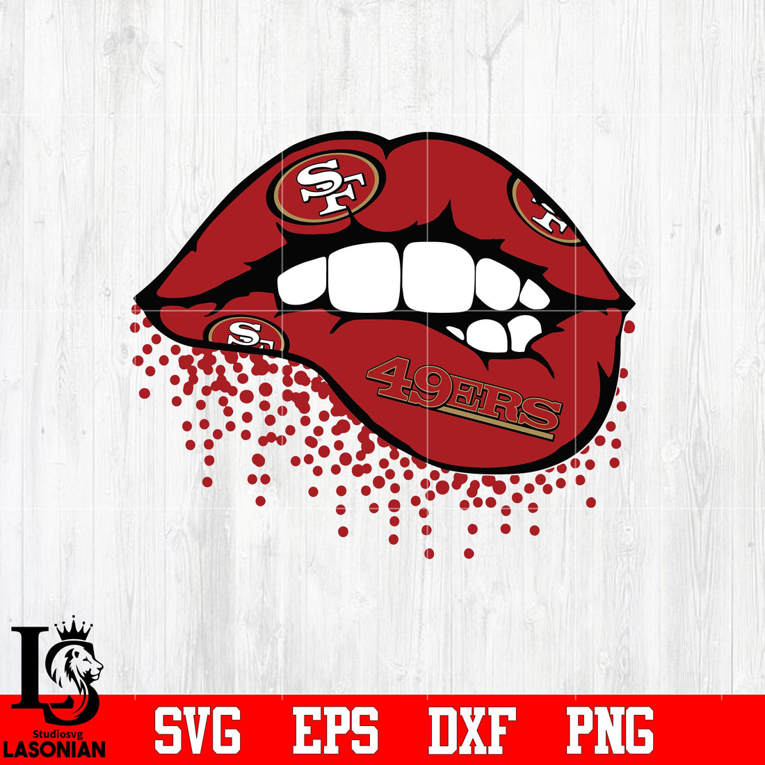 San Francisco 49ers lip svg eps dxf png file – lasoniansvg