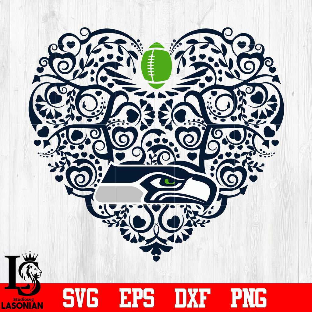 Seattle Seahawks Heart svg eps dxf png file – lasoniansvg