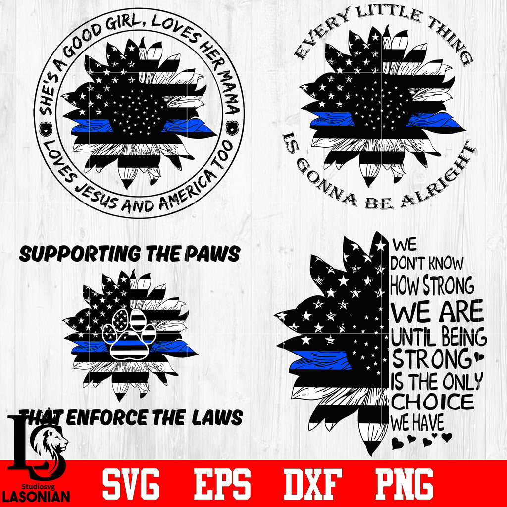 Sunflower Back The Blue, Police svg eps dxf png file – lasoniansvg