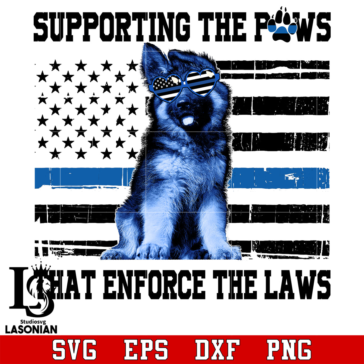 Supporting The Paws That Enforce The Laws,Police PNG file – lasoniansvg