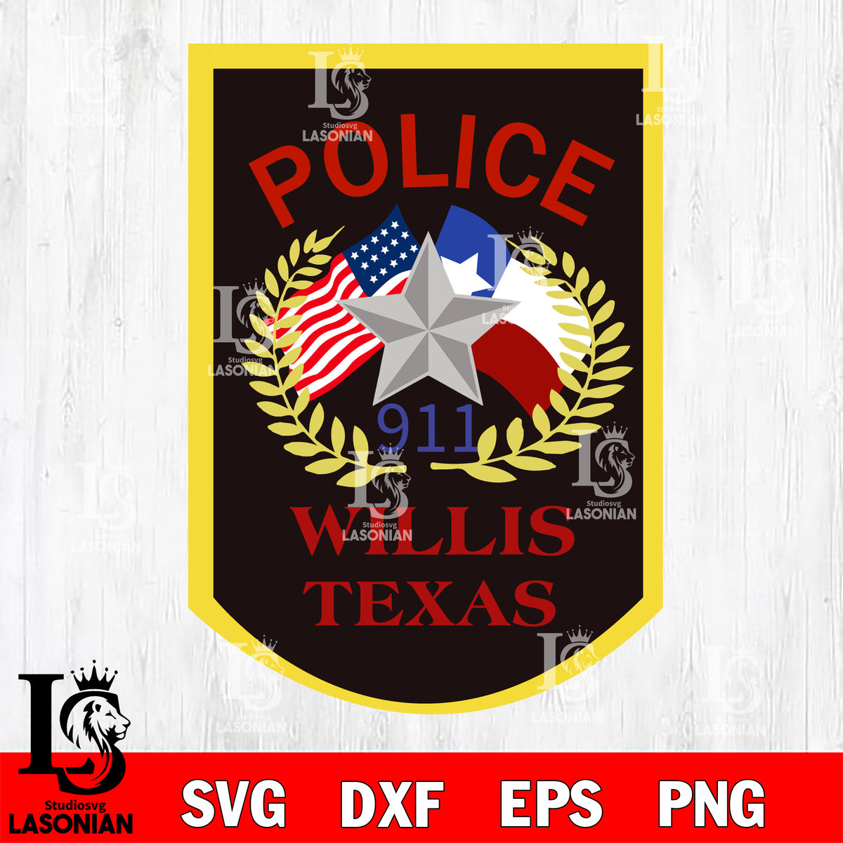 Willis Police Department badge svg eps dxf png file – lasoniansvg